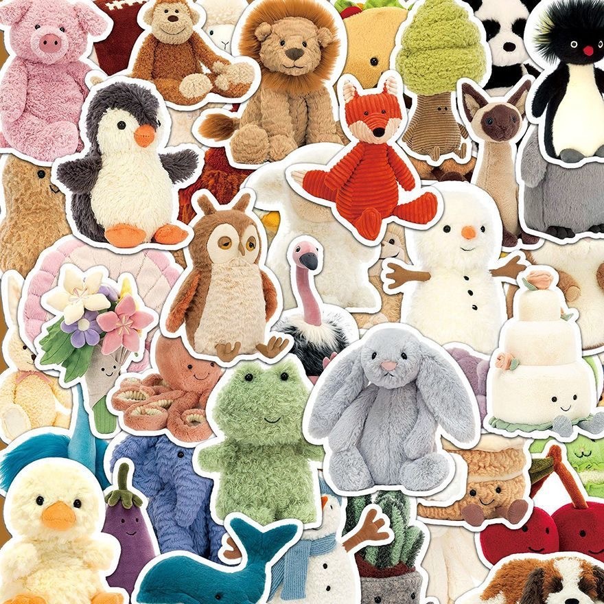 【50pcs】Jellycat Stickers Cute Cartoon Animal Sticker Laptop Phone ...