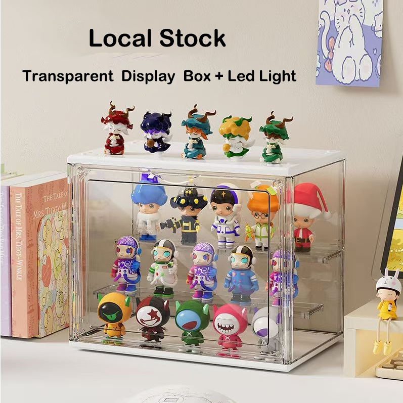 【SG Stock】LED Acrylic 2/3/4 Layers Storage Box Transparent Display Box ...