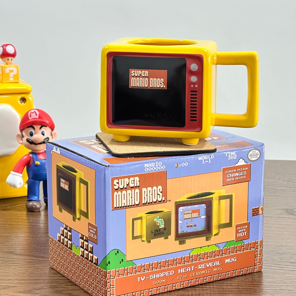 SuperMario Thermochromic Mug TV Style Cup Nintendo High-End Gift Set ...