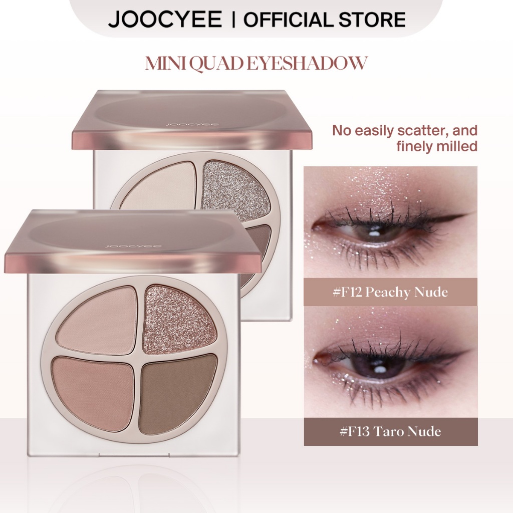 JOOCYEE Mini Quad Eyeshadow Long-lasting Natural look Easy to blend High-color Matte Soft ...