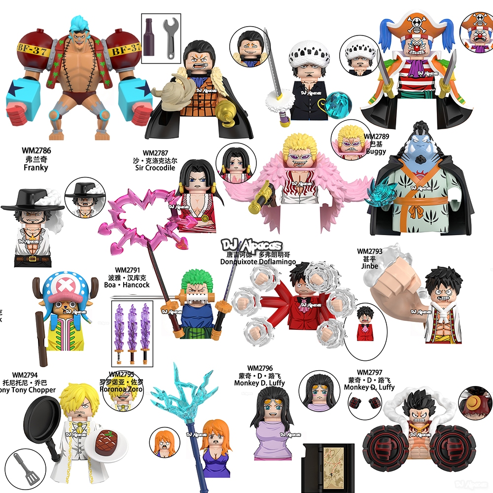 Luffy Figures One Piece Building Blocks Chopper Toy Zoro Sanji figures ...