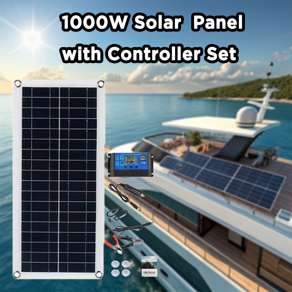 1000W Solar Panel 12V Solar Cell 10A-100A Controller Solar Plate Kit ...