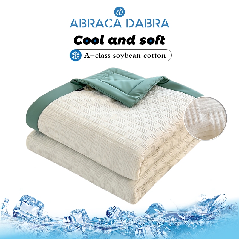 Abraca Dabra A-class soybean cotton waffle blanket Solid color summer ...
