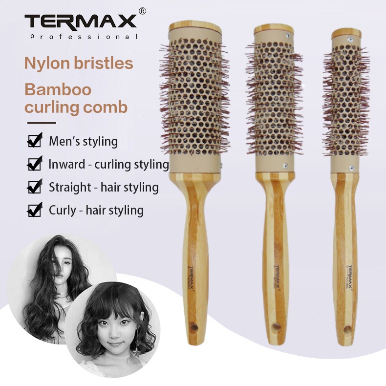 Aluminum Tube Round Barrel Comb with Wooden Handle Bob Style ...