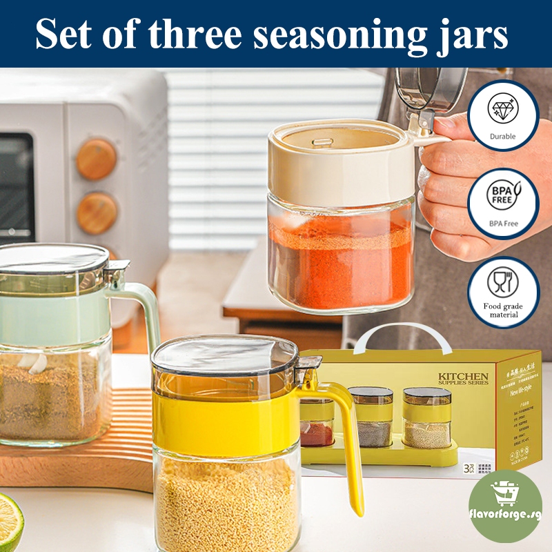 Flavorforge.sg- Storage tanks Glass Condiments Container Spice Jars ...