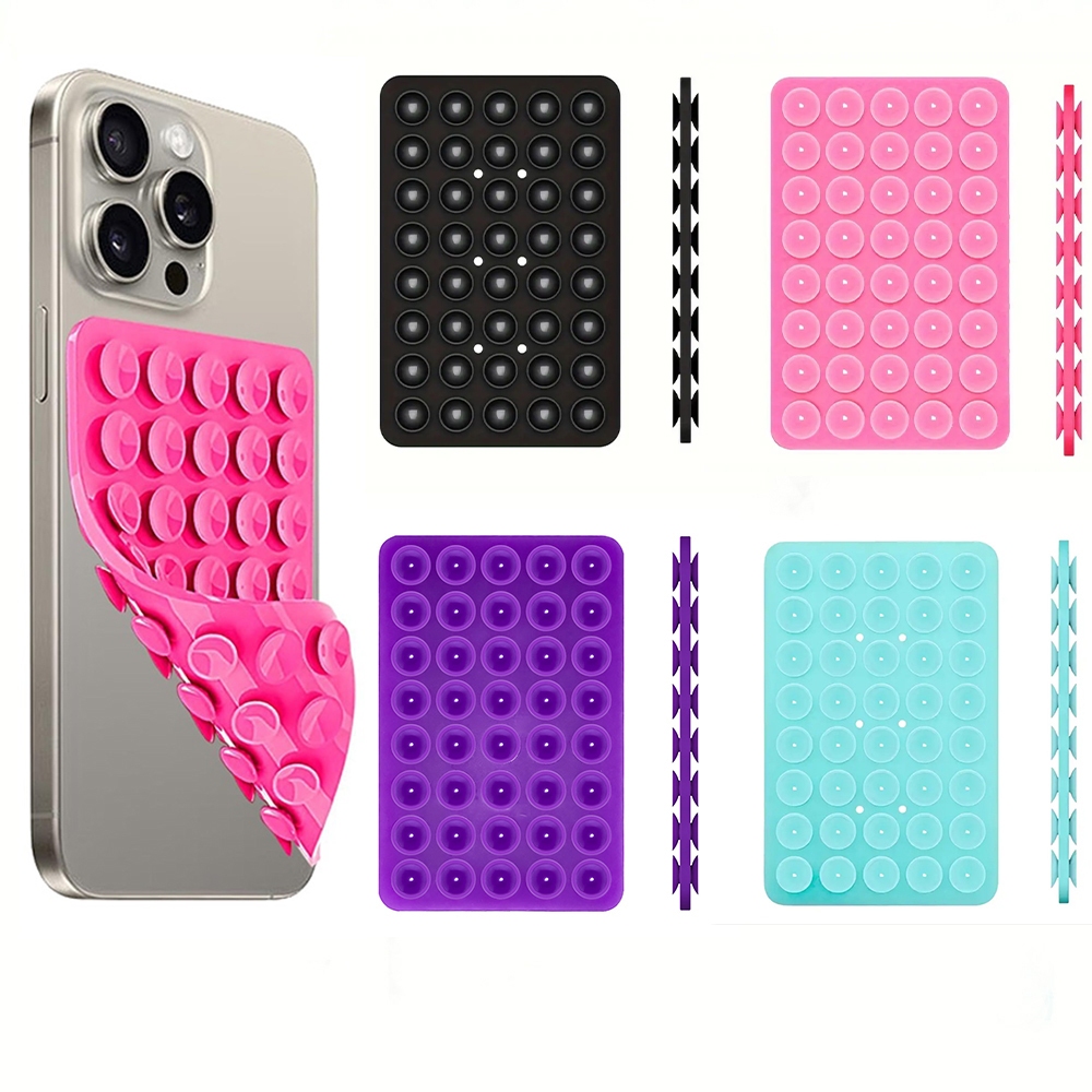 Square Double-sided Silicone Phone Suction Sucker Pad Bracket, Non-slip ...