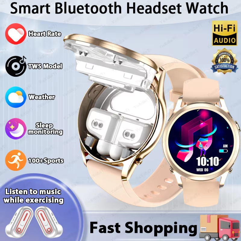 2025 New Man Smart Watch TWS Headset Two In One Wireless Bluetooth Dual ...