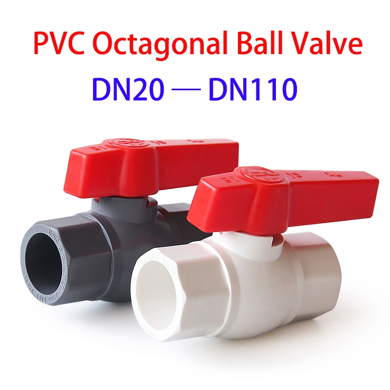 PVC Ball Valve Water Switch Octagonal Ball Valve Accessories Water Pipe ...
