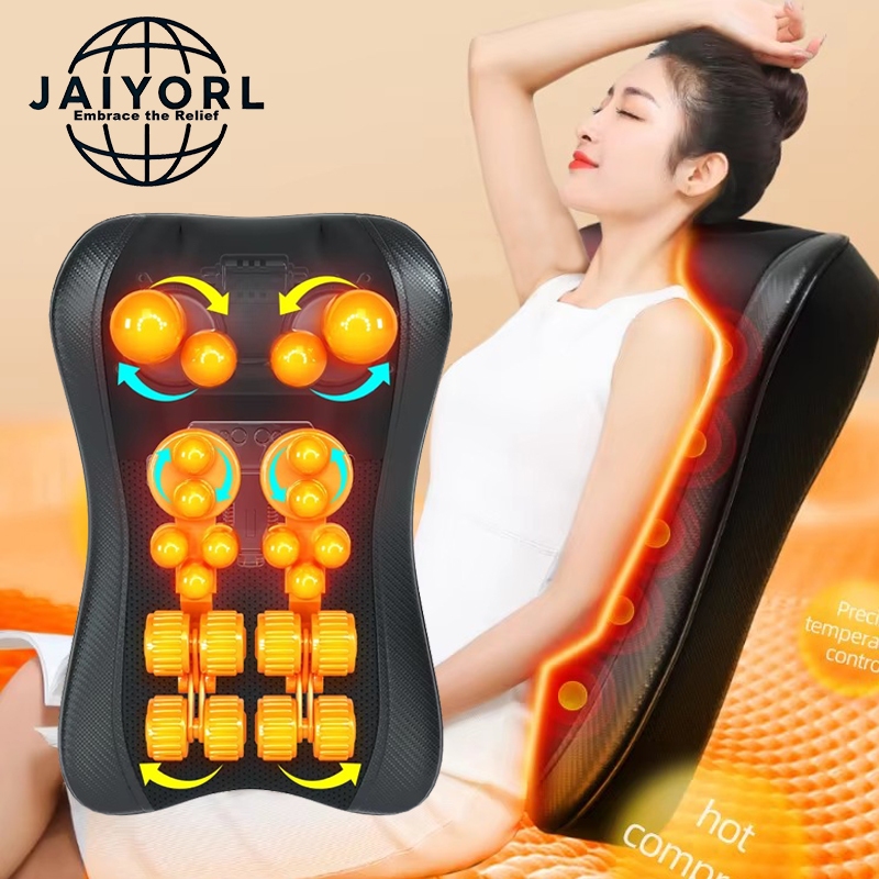 JAIYORL Neck & Back Massager with Heat Full Back Shiatsu Massage ...