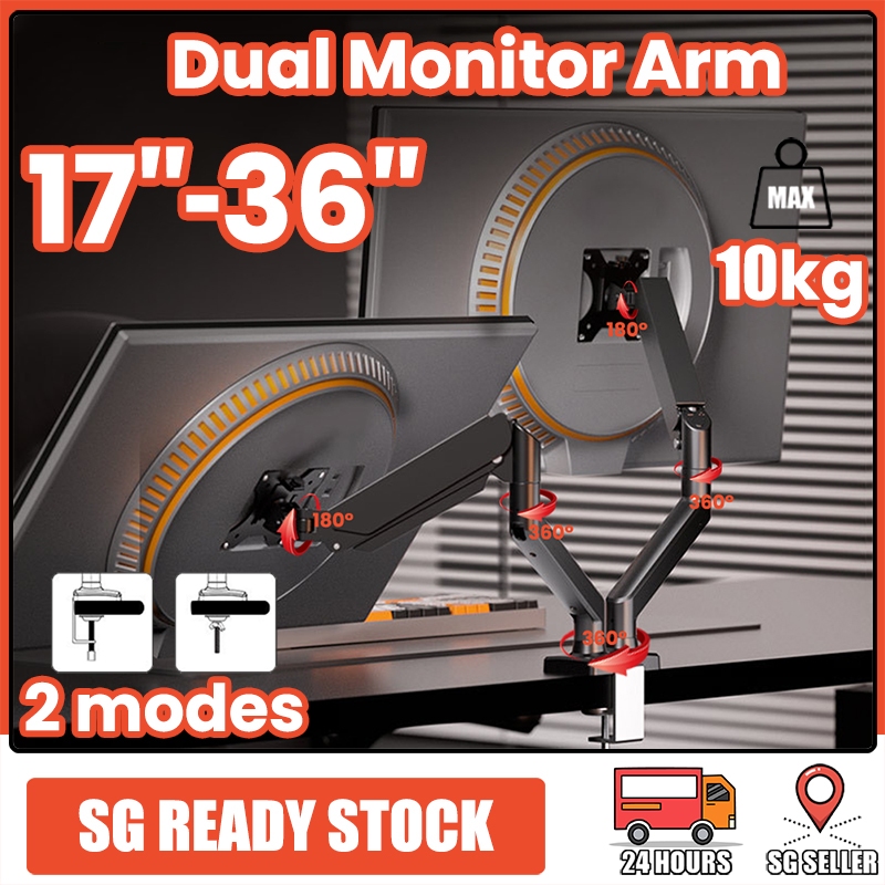 【SG STOCK】Monitor Stand Dual Monitor Arm Monitor Bracket Adjustable ...