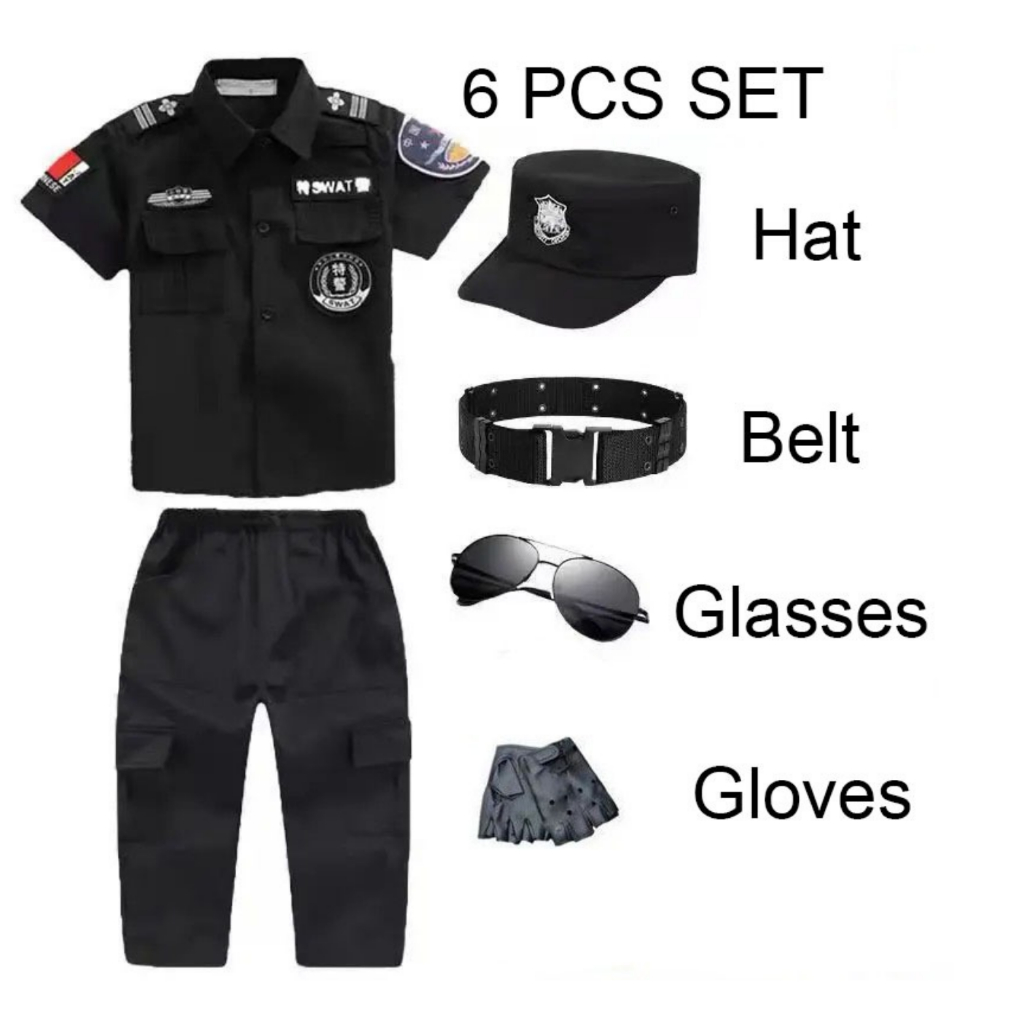 6pcs set P olice Costume For Kids Police man Career Cosplay Uniform For ...