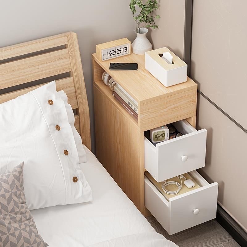 SUICHENG Bedside Table Solid Wood Ultra Narrow Bedside Cabinet Bedroom ...