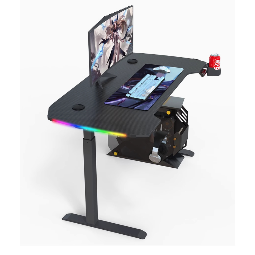 Height Adjustable RGB Gaming Standing Desk Computer Table Home Living ...
