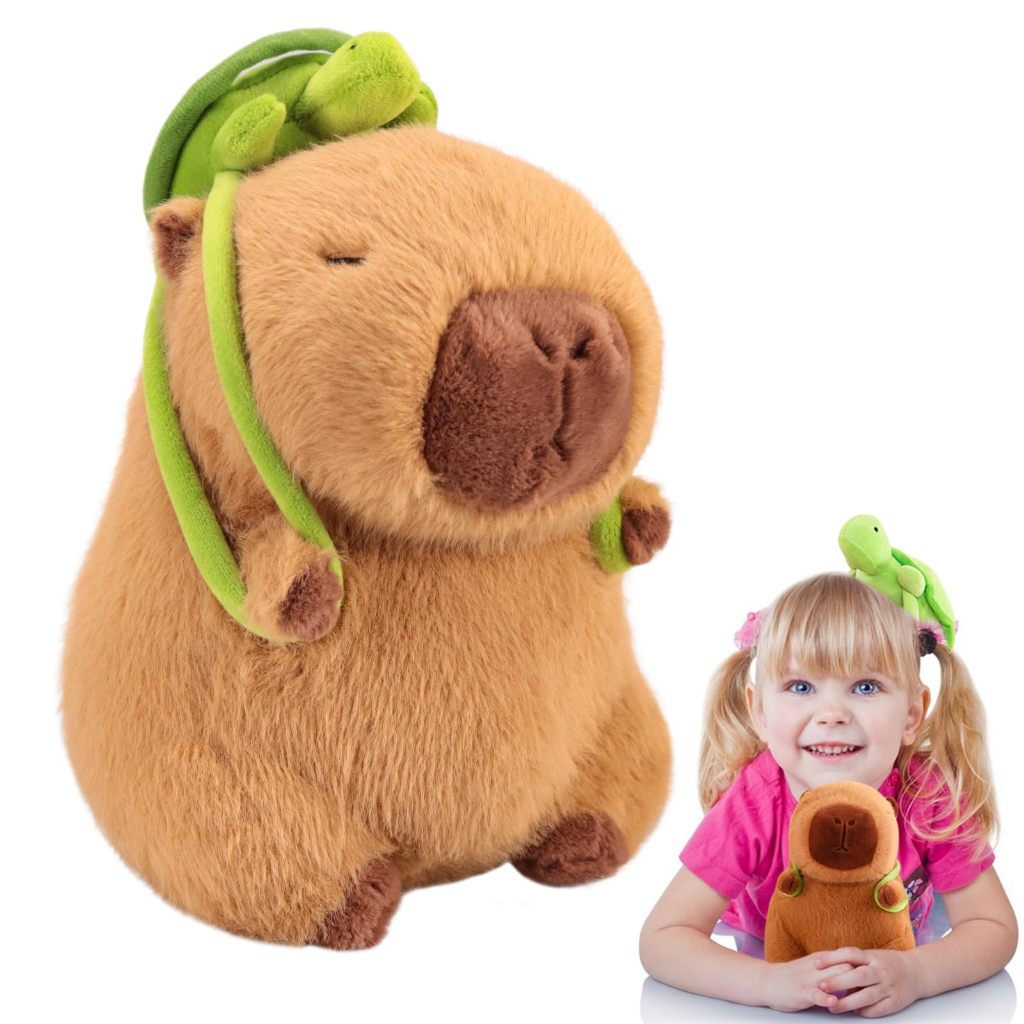 Capybara Plush Toys Kawaii Capybara Plushies with Turtle Backpack Soft ...