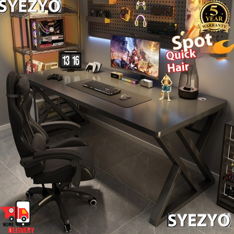 SG Curved Frame Steel Wood Computer Table, E-sport Design Study Desk ...