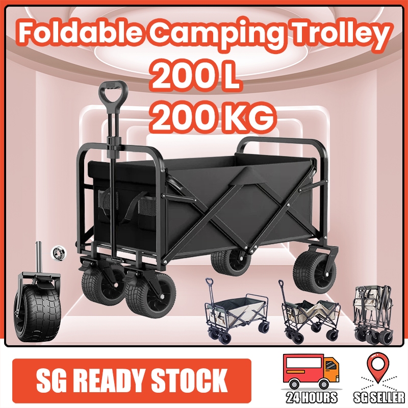 【SG STOCK】Trolley Cart Folding Wagon With Wheels Folding Cart Trolley ...
