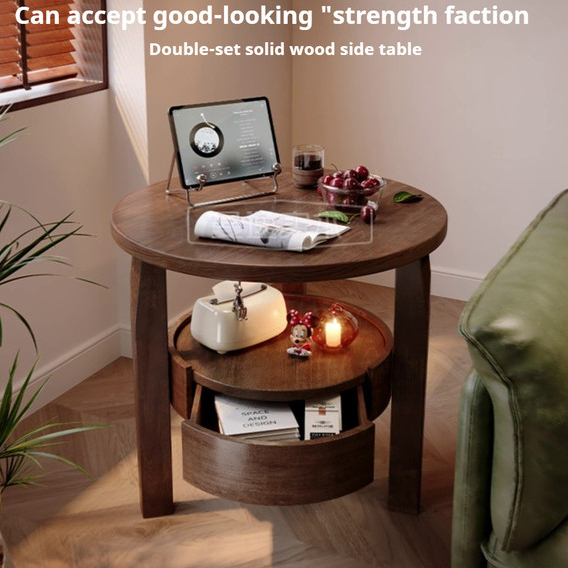 Wooden Side Table Sofa Side Table Small Coffee Table Simple Living Room ...