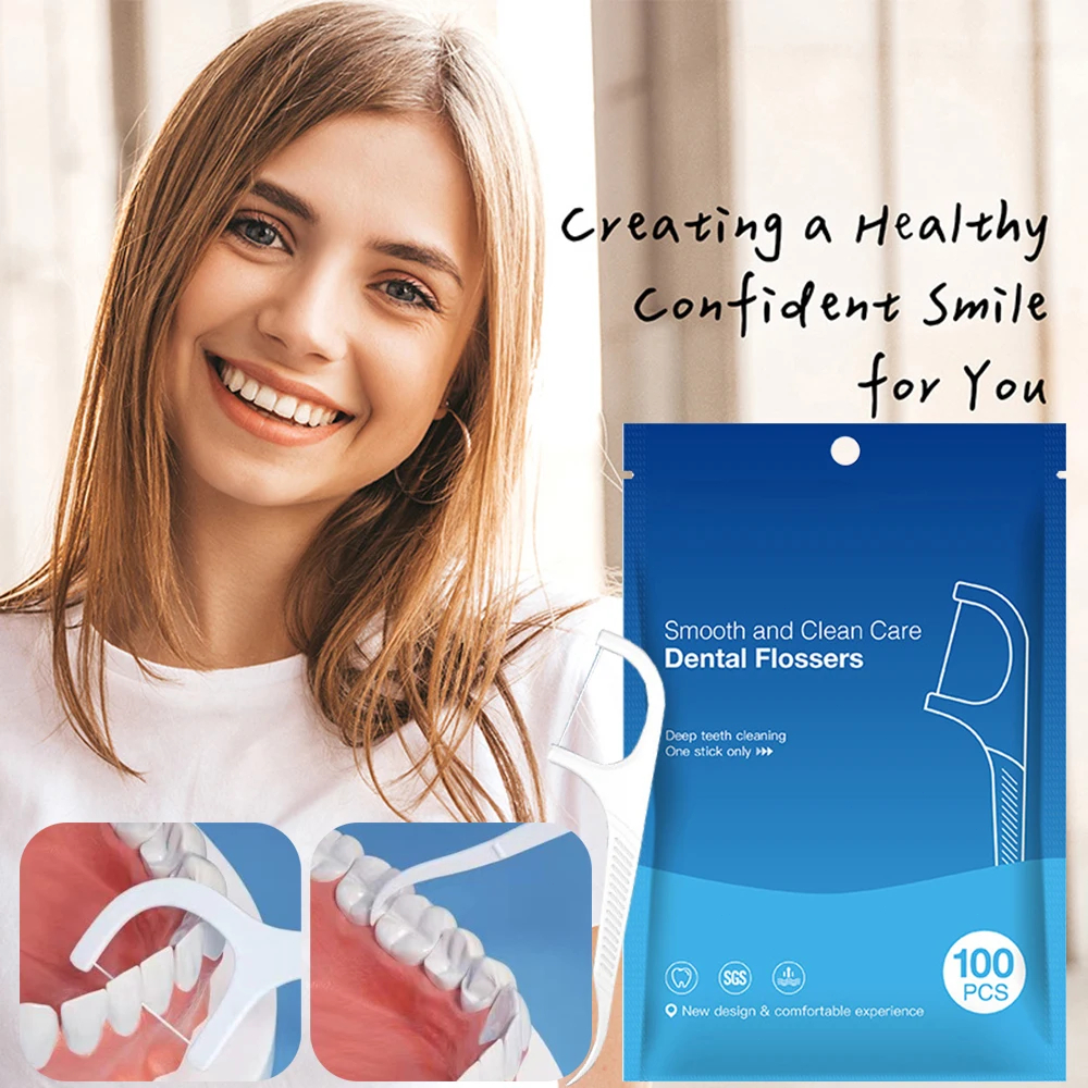 Dental Floss Portable and convenient Dental Floss Picks Clean Between ...