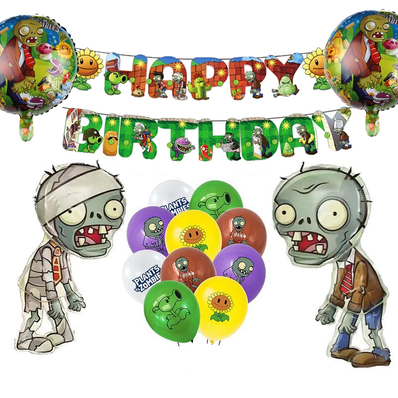 Game Plants VS Zombie Theme Birthday Party Decoration Balloon Baby ...