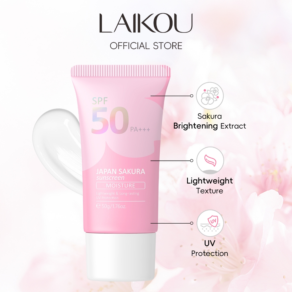 LAIKOU Japan Sakura Sunscreen - WATERY & WHITENING VERSION -SPF50 PA ...