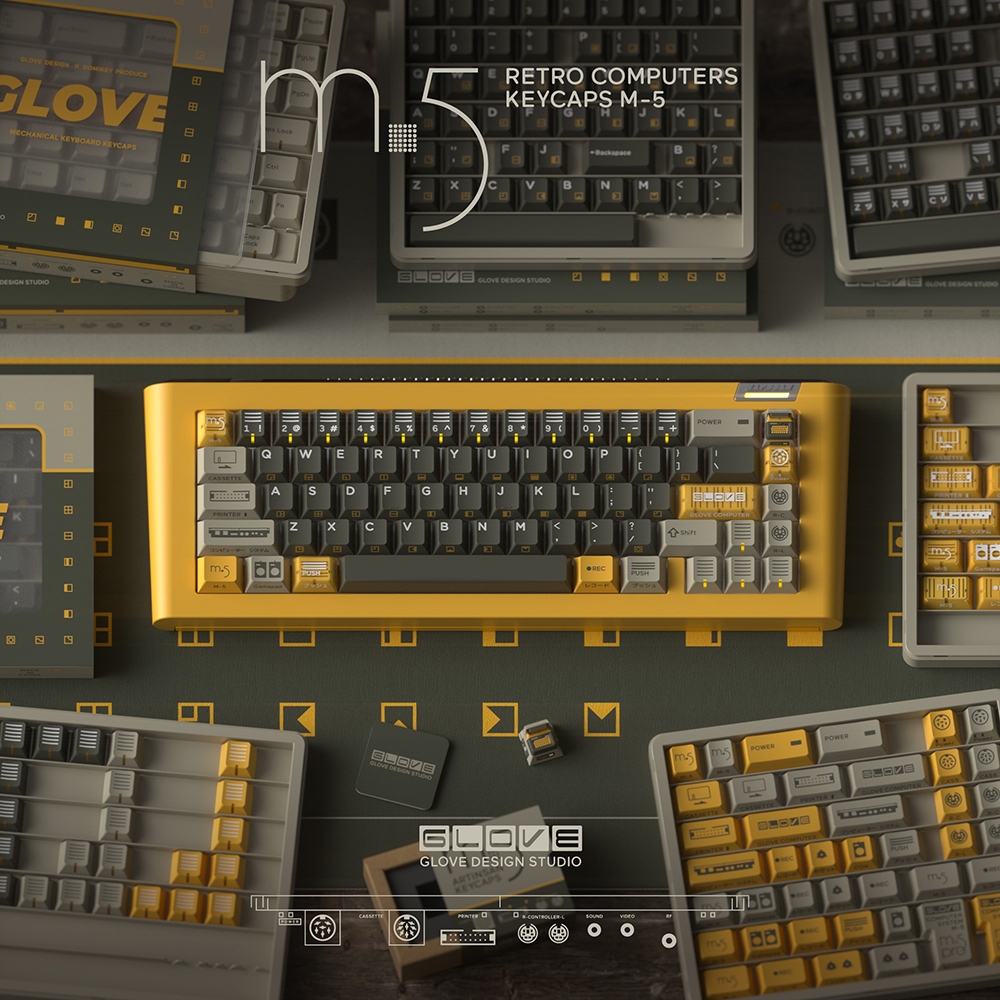 GLOVE x Domikey Retro Computers M-5 Keycaps Set Cherry Profile PBT ...