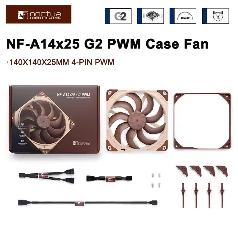 Noctua NF-A14X25 G2 PWM Case Fan 140mm Heat Sink SSO2 Bearing Quiet CPU ...