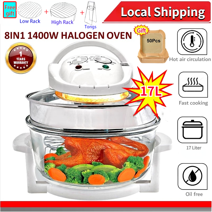 17L High-Capacity 8 In 1 Electric Halogen Convection Oven Hot 360 ...