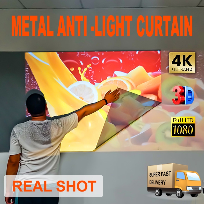 100 inch Projector Screen Punch-Free Installation With Velcro Included ...
