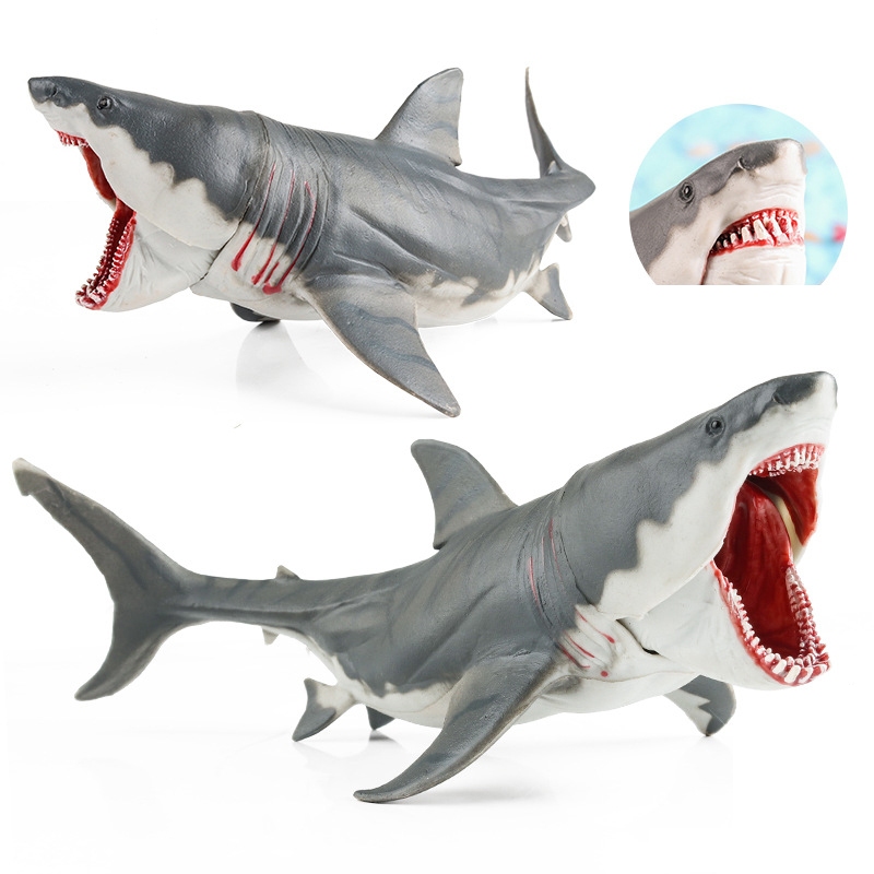 Simulated marine animal model great white shark model megalodon shark ...