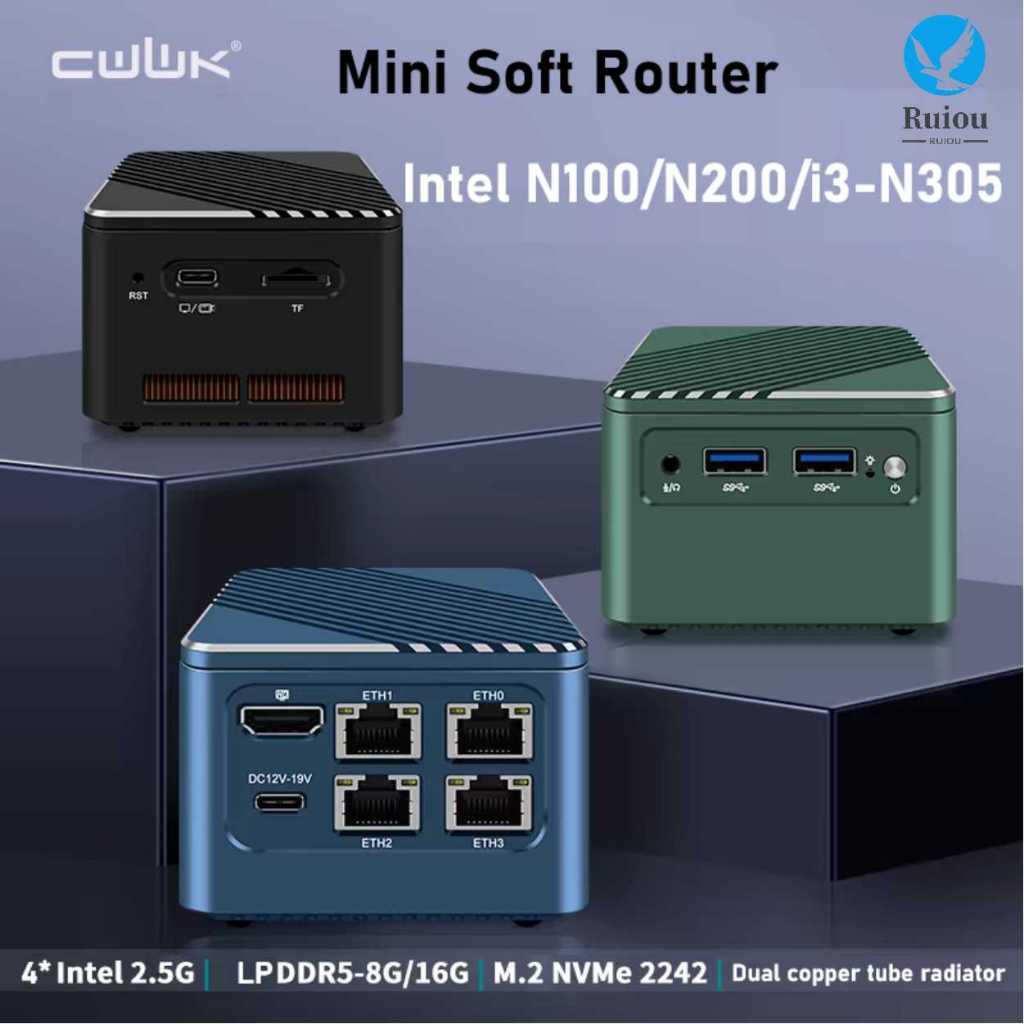 UltraMini M1 12th Gen Intel Alder Lake i3 N305 N100 Mini PC Soft Router 4x Intel 2.5G LAN ...