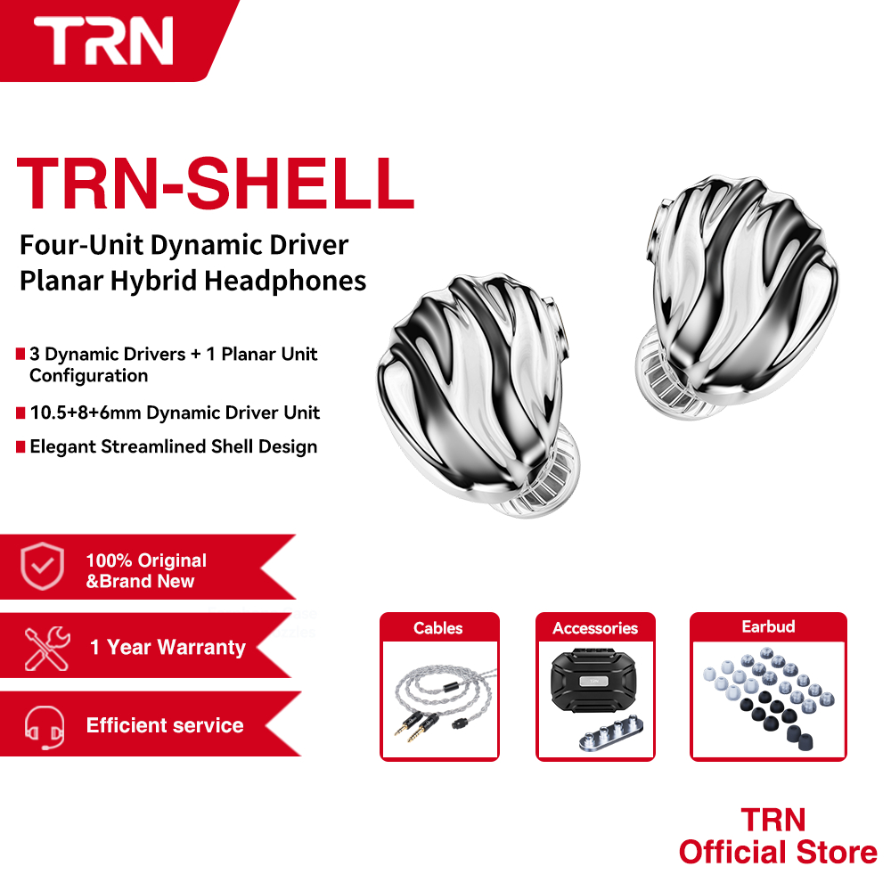 TRN Shell 3DD+1Planar Magnetic Drivers Earphones In-Ear Headset HIFI With MIC Headphone Cable ...