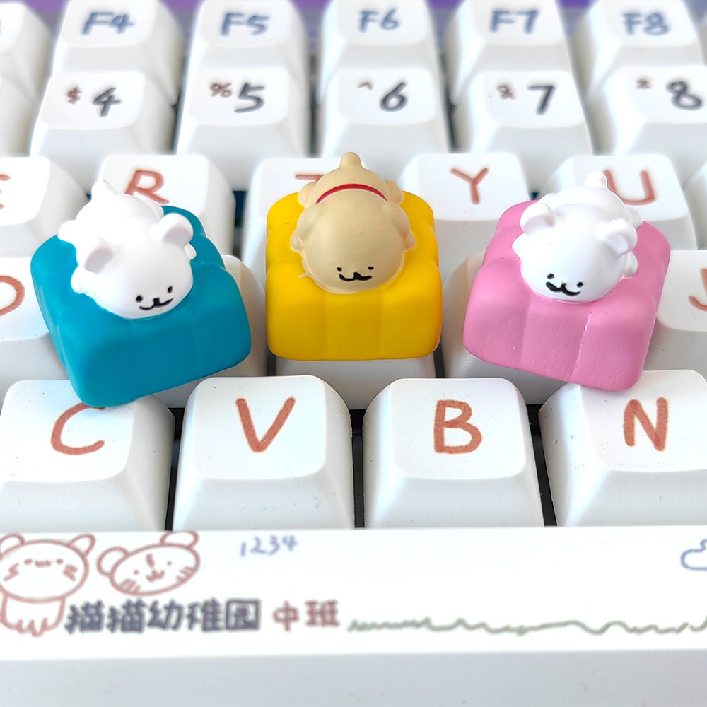 Maltese Keycaps Dog 3D Printing Hand-Painted Mechanical Keyboard ...