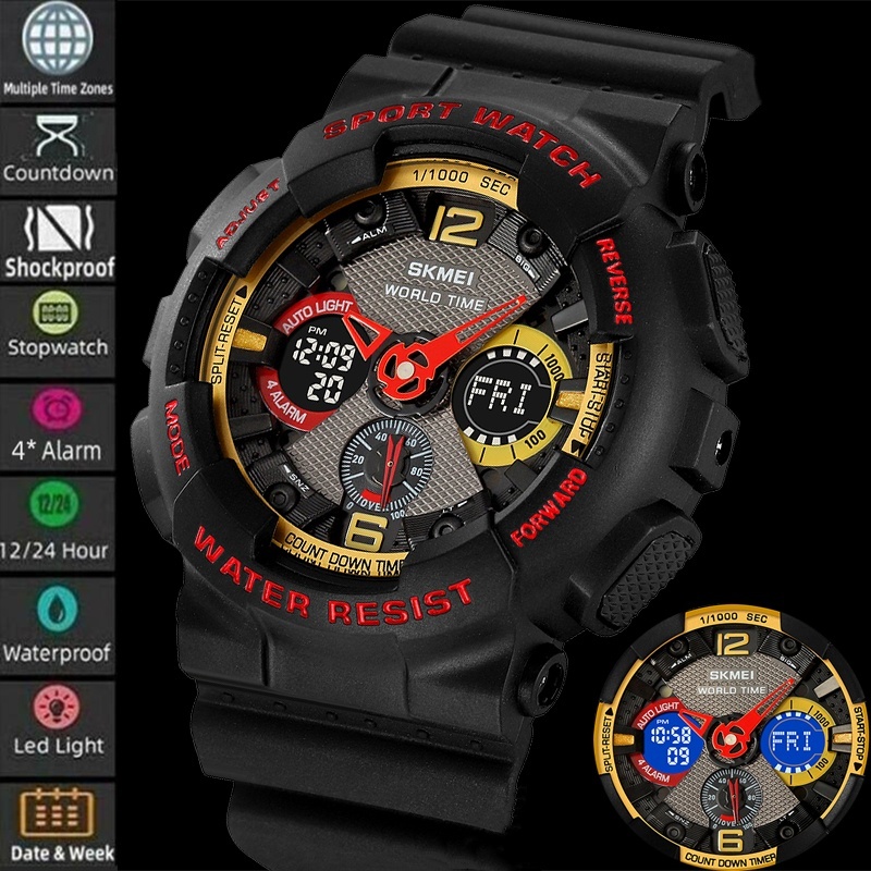 Skmei Analog Digital Display Sports Watches Fashion Big Size Dial ...
