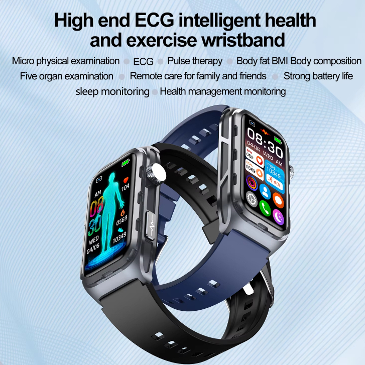 2025 New Pulse Physiotherapy Smart Watch Men CES Sleep Aid ECG Blood Lipids Uric Acid Always ...