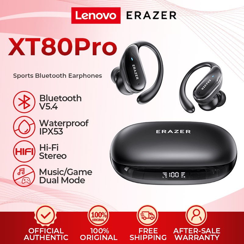 Lenovo ERAZER Buetooth Headset XT80 Pro Sport Bluetooth 5.3 Wireless ...
