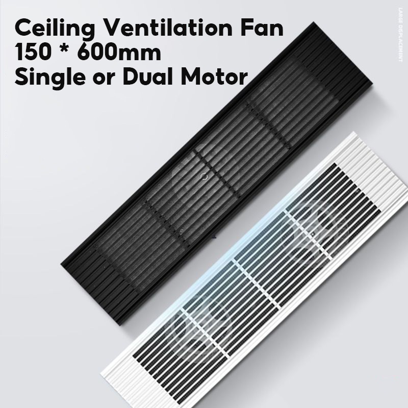 Long Thin 15*60cm Ceiling Ventilation Fan Long Strip Dual-core ...