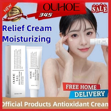 345 Relief Cream OUHOE Whitening Soothing Moisturizer Skin Dispel Face Acne Dark Spot Skincare ...