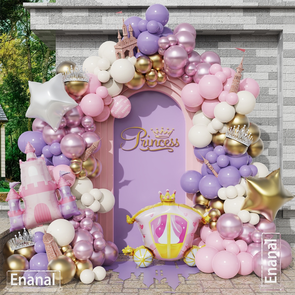 106pcs/set Princess Castle Carriage Balloon set Adult Gift Birthday ...