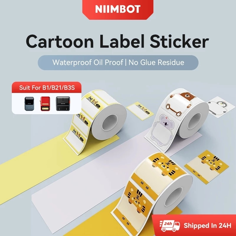 Niimbot B1/B21/B21Pro/B31 Cartoon Color Label Stickers Waterproof ...