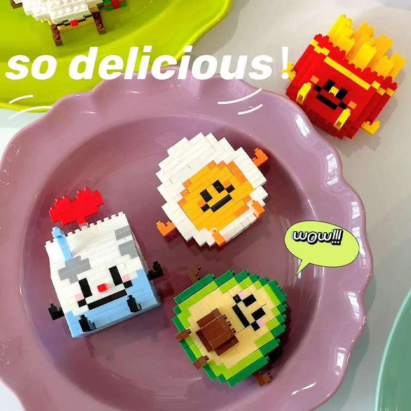 DIY 3D Puzzle Cute Cartoon Egg Fruit Milk Cake Building Blocks Toys ...