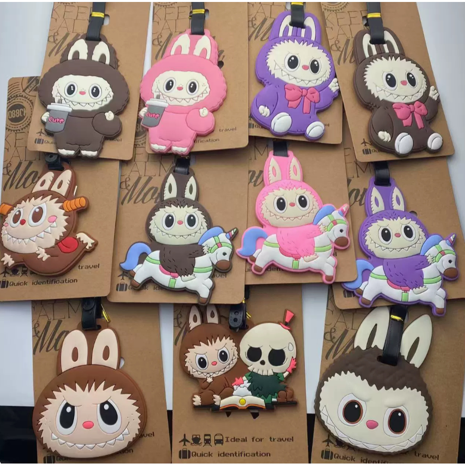 Cartoon Cute Labubu Silicone Luggage Tag Travel Luggage Check-In ...