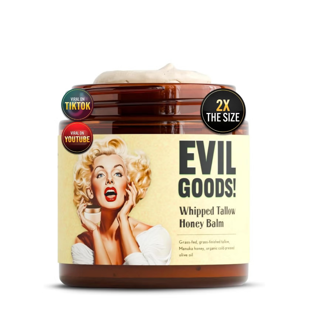 EVIL GOODS Whipped Beef Tallow and Manuka Honey Balm, 4oz, Organic Face ...