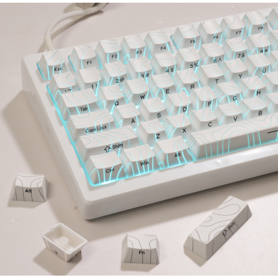 Womier 140 Key White Shine Through V2 Double Shot PBT Keycap OEM ...