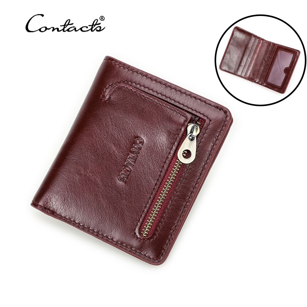 CONTACT'S Genuine Leather Women Small Wallet Mini Zipper Coin Purse ...