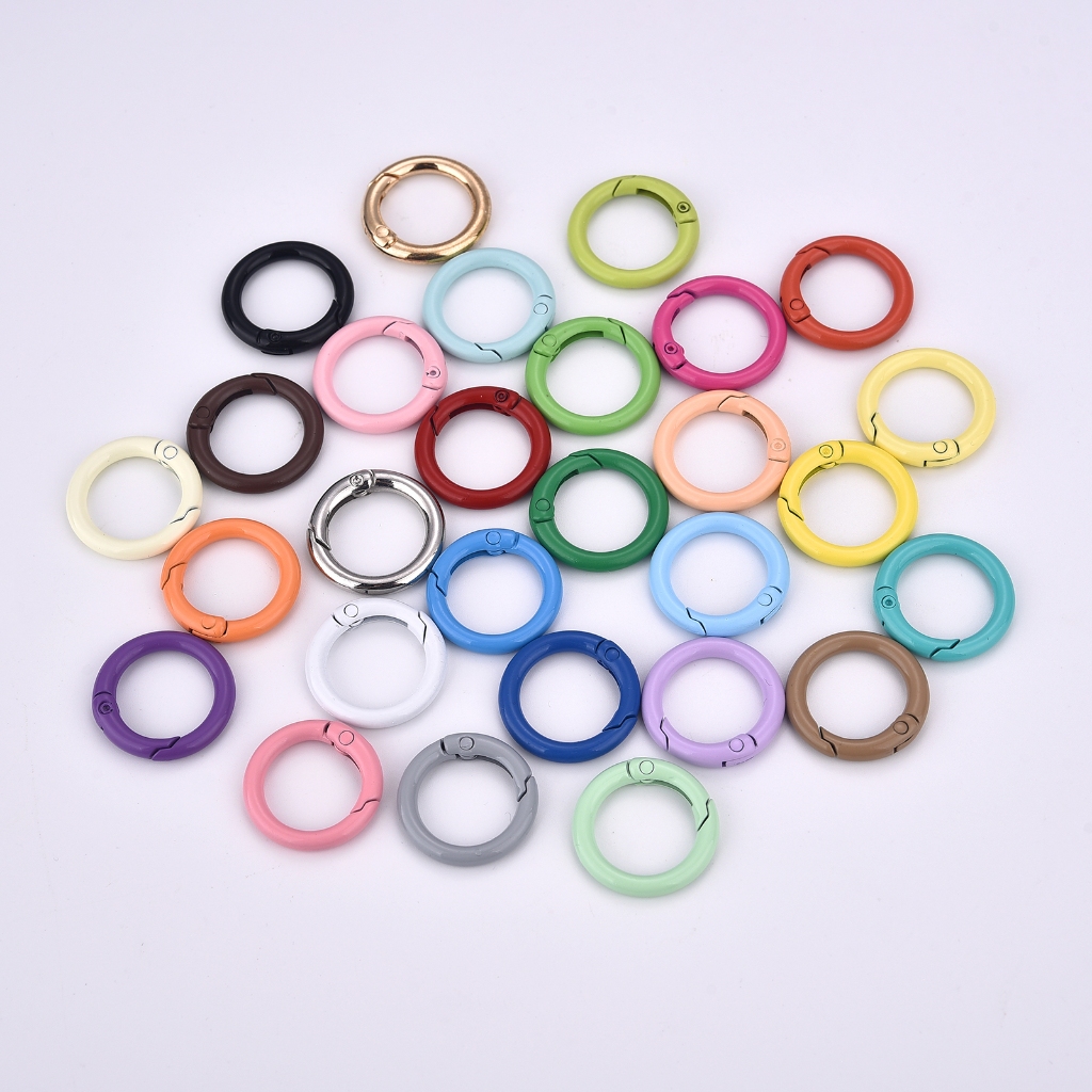 10Pcs/Lot Color Metal O Ring Spring Clasp Openable Round Carabiner ...