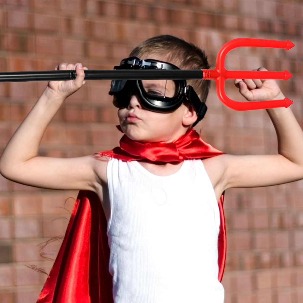 Wear- Resistant Trident Prop Pitch Fork Plastic Toy Cosplay Demon ...