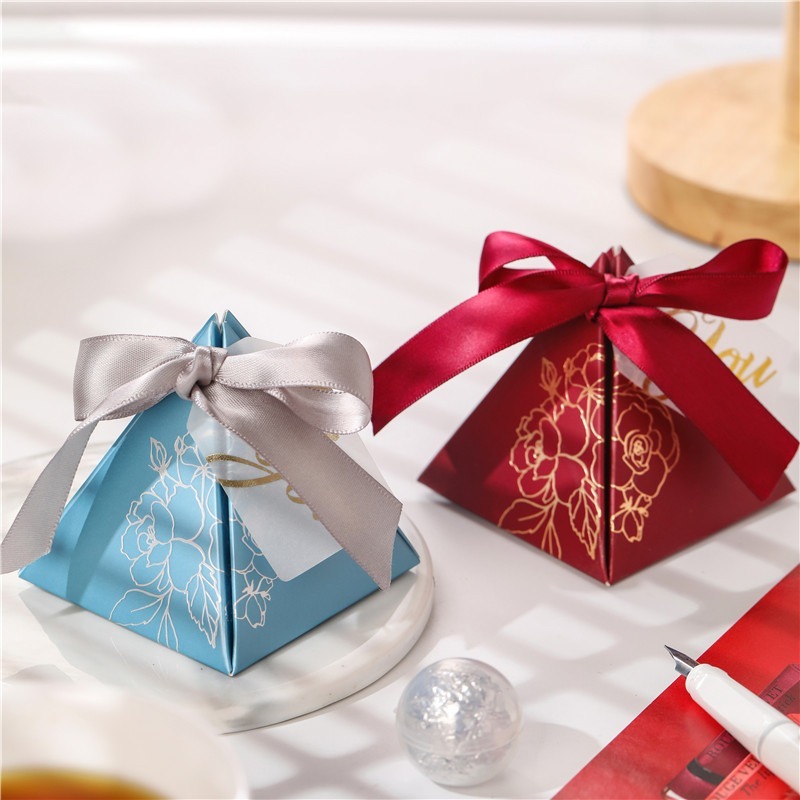 Triangle Wedding Party Favor Candy Box Chocolate Packaging Boxes Baby ...
