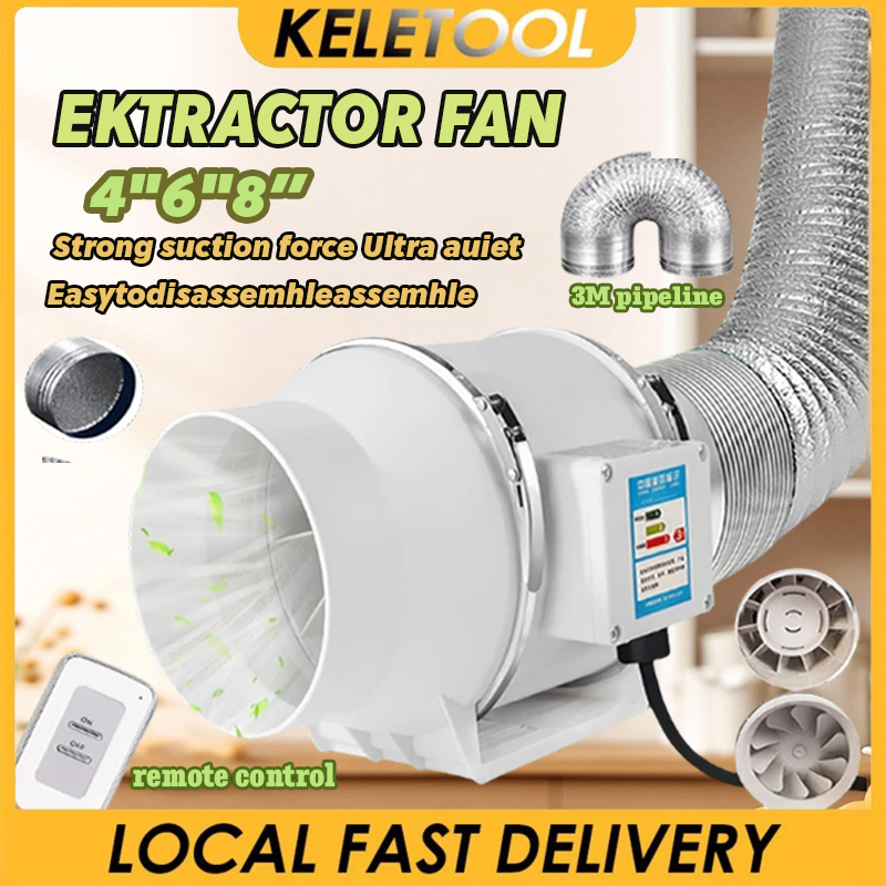 Home Silent Inline Ventilation Fan Powerful Industrial Exhaust Fan for ...