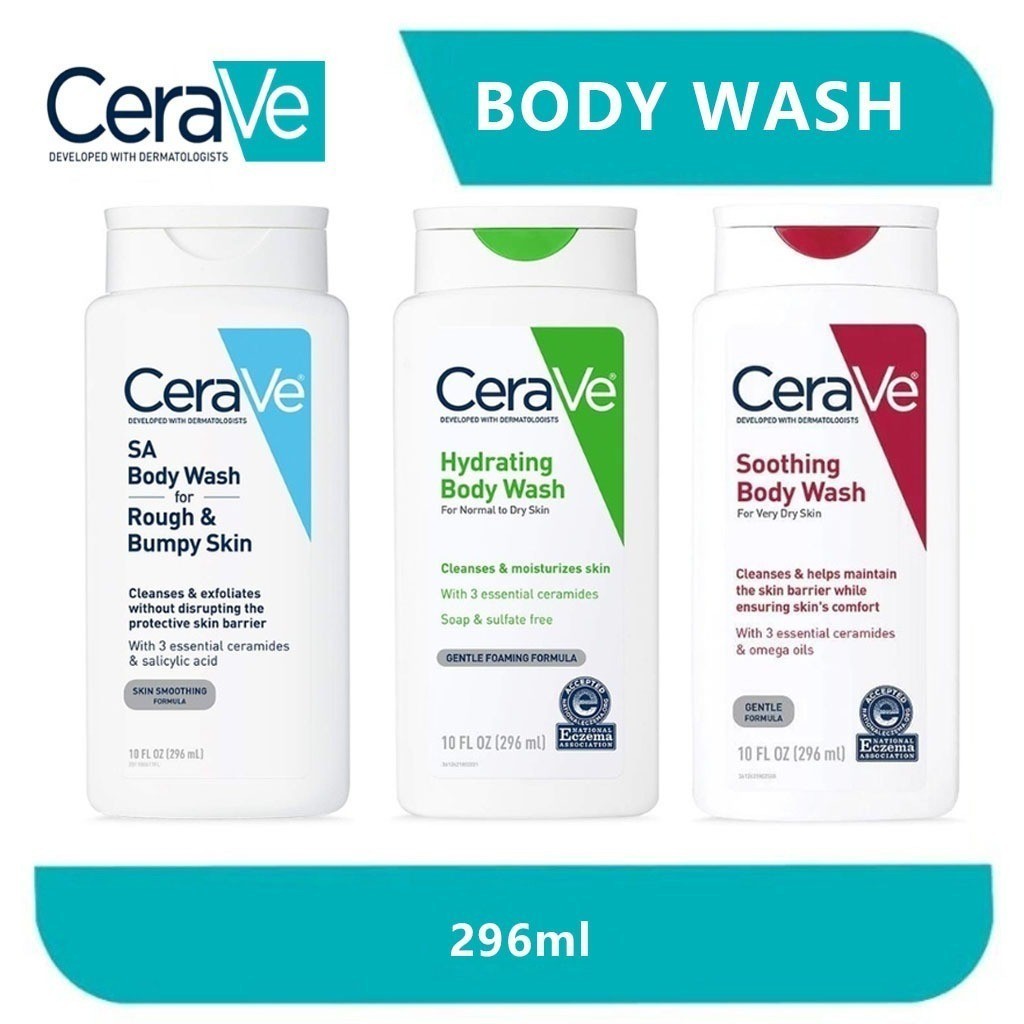 CeraVe SA Body Wash for Rough & Bumpy Skin Salicylic Acid Body Wash ...