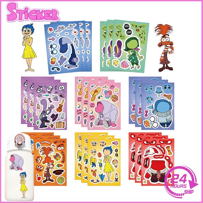 Inside Out Stickers Kids 8PCS Cartoon Movie for Water Bottles Laptop ...